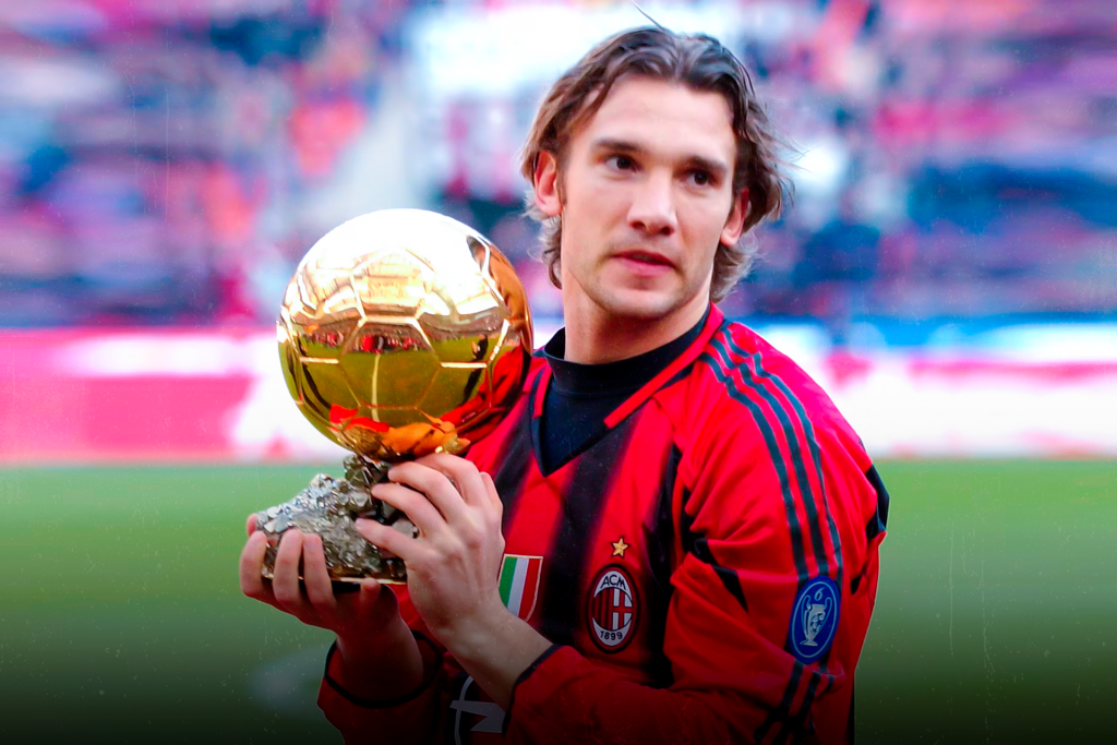 Andriy Shevchenko y la vez que ganó el Balón de Oro